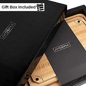 Large Premium USA Maple Wood Cutting Board with Juice Groove 20x15 -Wooden Cutting Boards for Kitchen-Thick Maple Wood Cutting Boards for Kitchen-Easy to Clean,Carving Board Non-Slip Reversible 9lbs