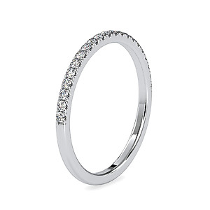 Certified Half Eternity Wedding Ring Studded with 0.2 Cttw Round Natural Diamond in 18K White/Yellow/Rose Gold for Women on Her Anniversary Celebration | Bridal Ring For Women (IJ-SI)