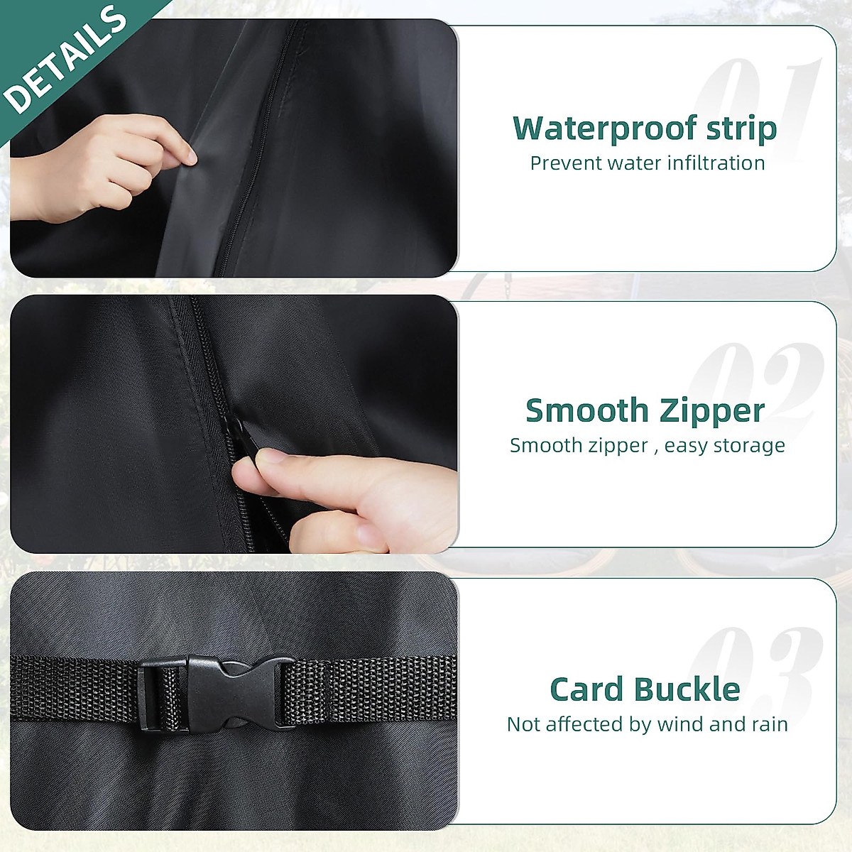 Zadst Cycle Double Egg Chair Cover, Patio Hanging Chair Covers Waterproof, 2 Person Wicker Swing Egg Chair Covers 68''(L) x 66''(W) x 43''(D) Outdoor Pod Egg Chair Cover