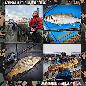 Rigged and Ready S Max. Big Fish Powerful Predator Surf Travel Fishing Rod + 2 Tips Hi-Carbon 11’ 10” & 10’ 7” Options Compact Rod 23” Case 26” Cast W 3.5+6 oz