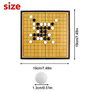 Larcele Folding Magnetic Go Game Set with Stones and Go Board for Travel CXWQ-01 (Small)