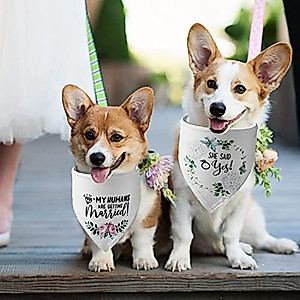 Engagement Gifts, YUDANSI Engagement Dog Bandanas 2 Pack, Wedding Pet Scarf, My Humans are Getting Married Gift to Dog Lover, Engagement Props for Dog Dress up, Small Medium Large Breed Sized Dog
