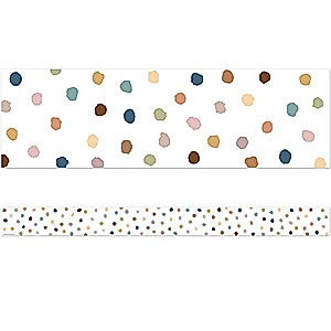 Teacher Created Resources Everyone is Welcome Painted Dots Straight Border Trim (TCR7165)