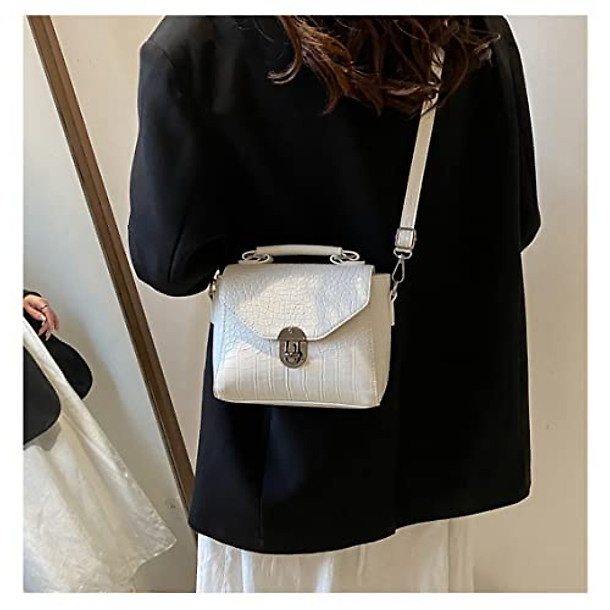 Purses and Handbags for Women Hobo Bags Women Tote Bags Leather Crossbody Shoulder Bags (White)