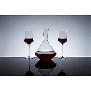 Viski Raye Angled Crystal Bordeaux Wine Glasses Set of 2 - Premium Crystal Clear Glass, Modern Stemmed, Flat Bottom Red Wine Gift Set - 16oz