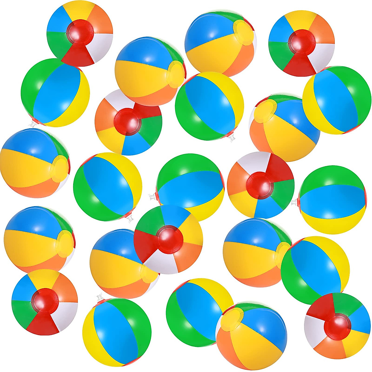 Hungdao 36 Pcs Mini Beach Ball Decoration Rainbow Small Beach Ball with Hanging Rope and Hooks Inflatable Pool Ball Blow up Sport Ball Toy for Water Games Summer Hawaiian Party Ornament