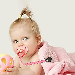 Pacifier Clips Baby Girls - MORIBOX Paci Clip Soothe Baby Binky Holder for Shower Birthday Gift 2 Pack