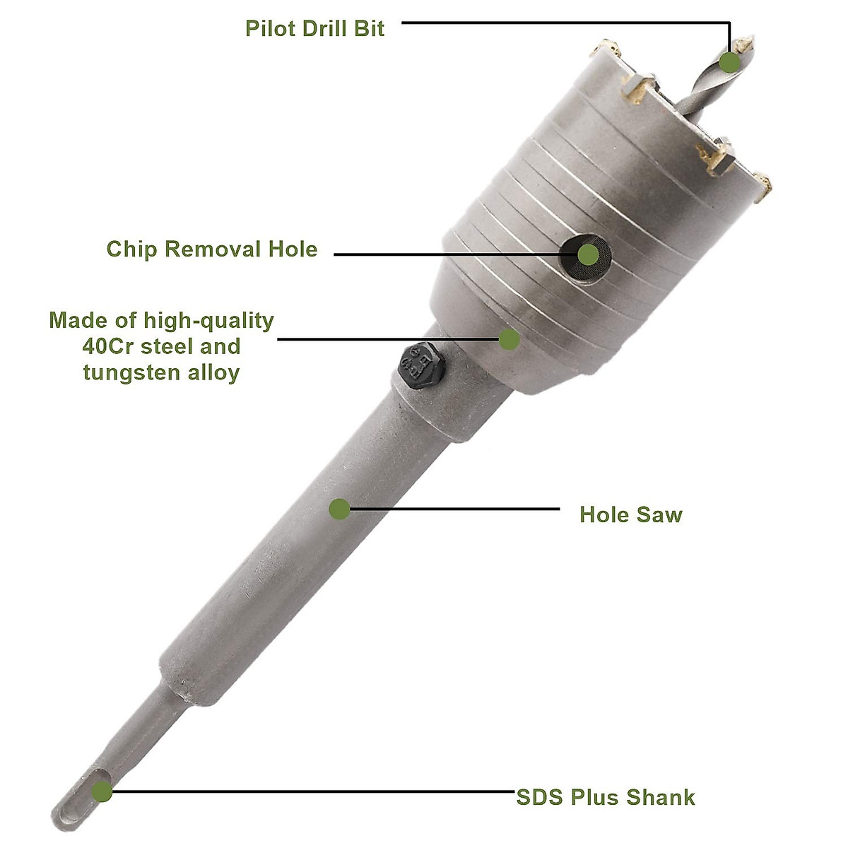 HighFree 65mm 50mm 30mm SDS Plus Shank Hole Saw Cutter Concrete Cement Stone Wall Drill Bit Kits for Brick Concrete Cement Stone