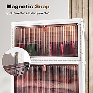 Large Capacity Stackable Storage Bins - Organize Storage Bins Plastic 3 Tier 96Qt White, Stackable Storage Containers with Lids 24Gal, Durable Foldable,Storage for Clothing, Toys, Tools, Books...