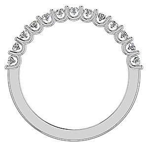 Wedding Rings Diamond Ring 18K White Gold Anniversary 0.50 carat tw (G,VS) (RS 7.5)