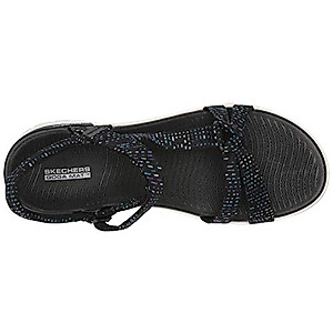 Skechers Women's ON-The-GO Flex Multi-Colored Strap Sandal Sport, Black, 8