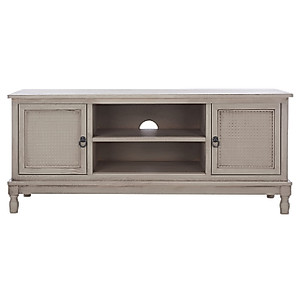 SAFAVIEH Home Collection Haines Greige 2-Door 1-Shelf Entertainment Stand up to 55" Flatscreen TV Media Unit