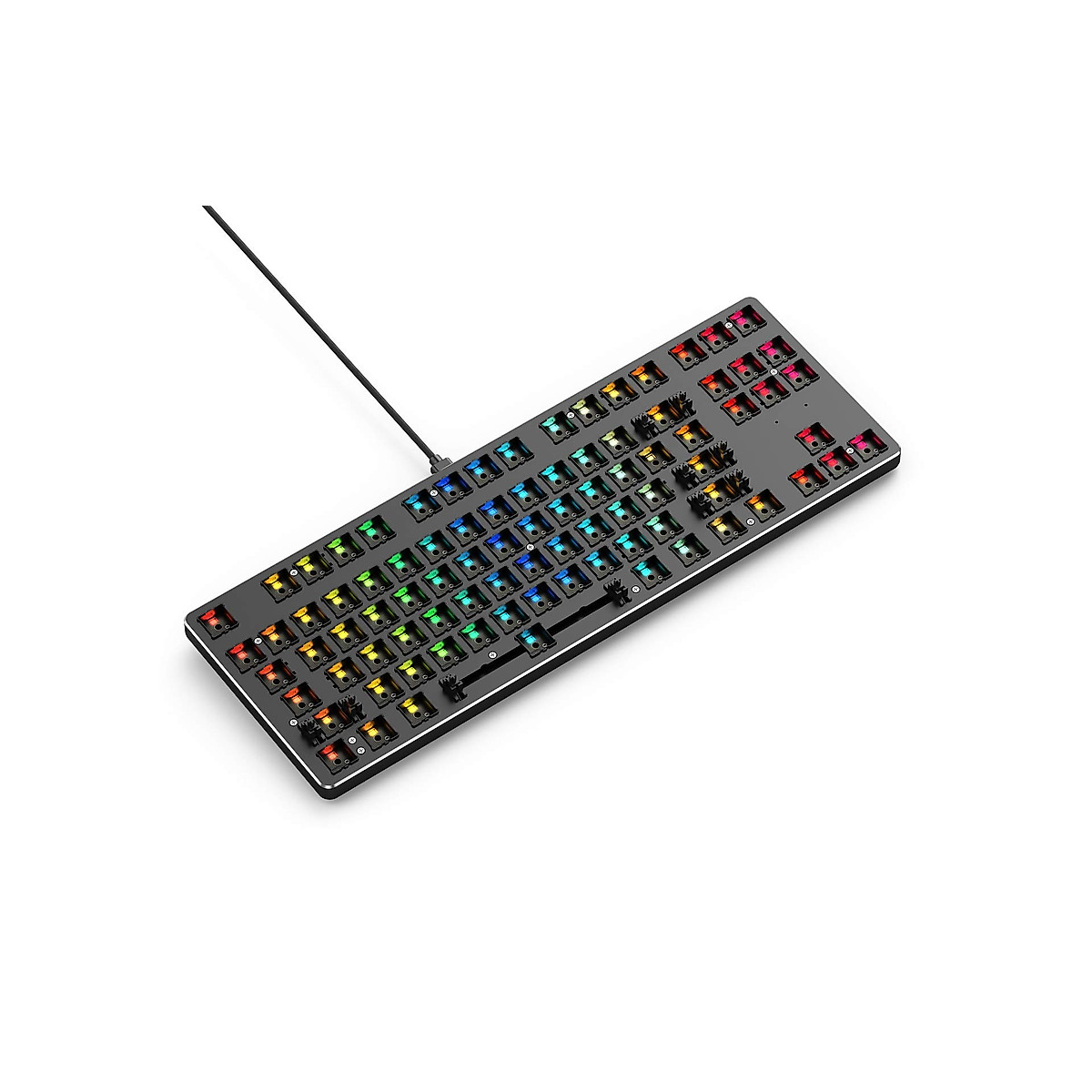 Glorious Custom Gaming Keyboard - GMMK 85% Percent TKL Barebone - USB C Wired Mechanical Keyboard Kit - RGB Hot Swappable Switches & Keycaps - Black Metal Top Plate