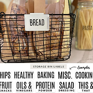 QUART + PINT 165 Modern Kitchen Pantry Labels for Containers. Preprinted Clear Minimalist Stickers with Black Text. Waterproof Vinyl Stickers. Organization Labels for Jars Canisters & Storage Bins.