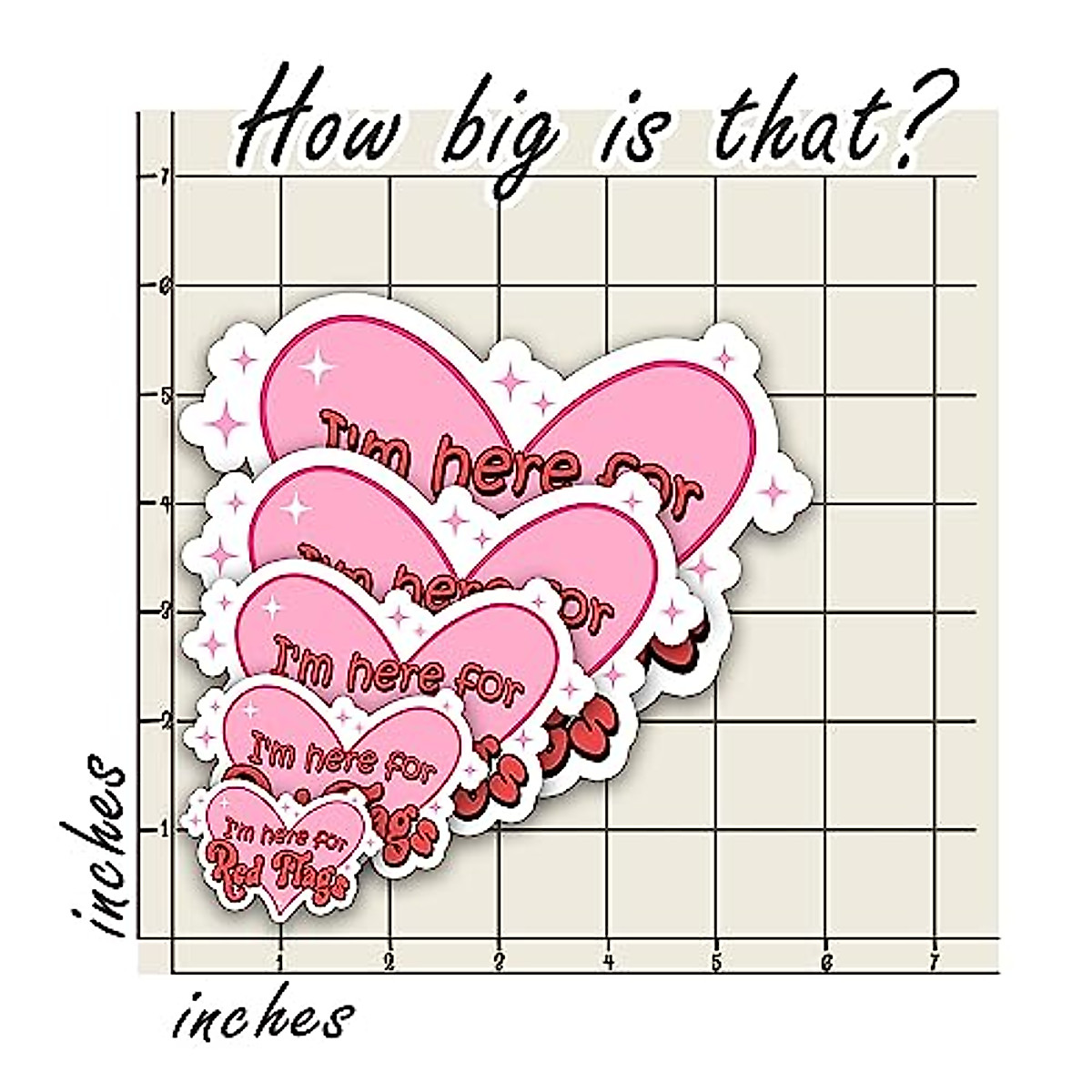 Miraki I'm Here For Red Flags Sticker, Book Lover Sticker, Reading Book Sticker, Book Nerd Sticker, Water Assitant Die-Cut Vinyl Booktok Decals for Laptop, Phone, Water Bottles, Kindle Sticker