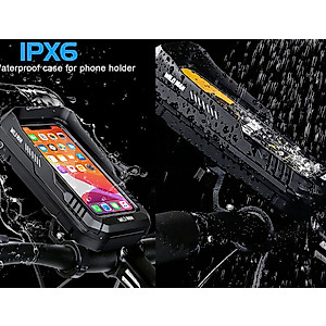 WILD MAN Motorcycle Phone Holder,Motorcycle Phone Mount Waterproof Phone Cell Phone Holder Bag 360°Rotation Phone Mount for 5.5"-6.7" Smartphones (Black)