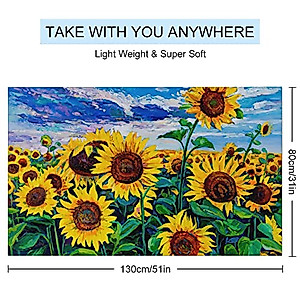 My Little Nest Bath Towels Quick Dry Bathroom Towels Oil Painting Sunflowers Modern Absorbent Shower Towels Soft Hand Towel Wash Cloths for Spa Pool Hotel Gym 31" x 51"