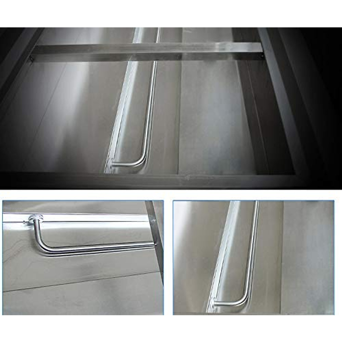 INTBUYING 110V Bain Marie Buffet Steam Table Restaurant Food Warmer with Glass Shield 8 Pots Double-Row