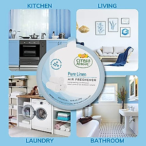 Citrus Magic Odor Absorbing Solid Air Freshener, Pure Linen, 8-Ounce, Pack of 6, 1 Pound (Pack of 3), 6 Count