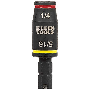 Klein Tools 32767 Impact Driver, 3-in-1 Impact Flip Socket and Bit Holder, 1/4-Inch and 5/16-Inch Hex Drivers, 5-Inch Length