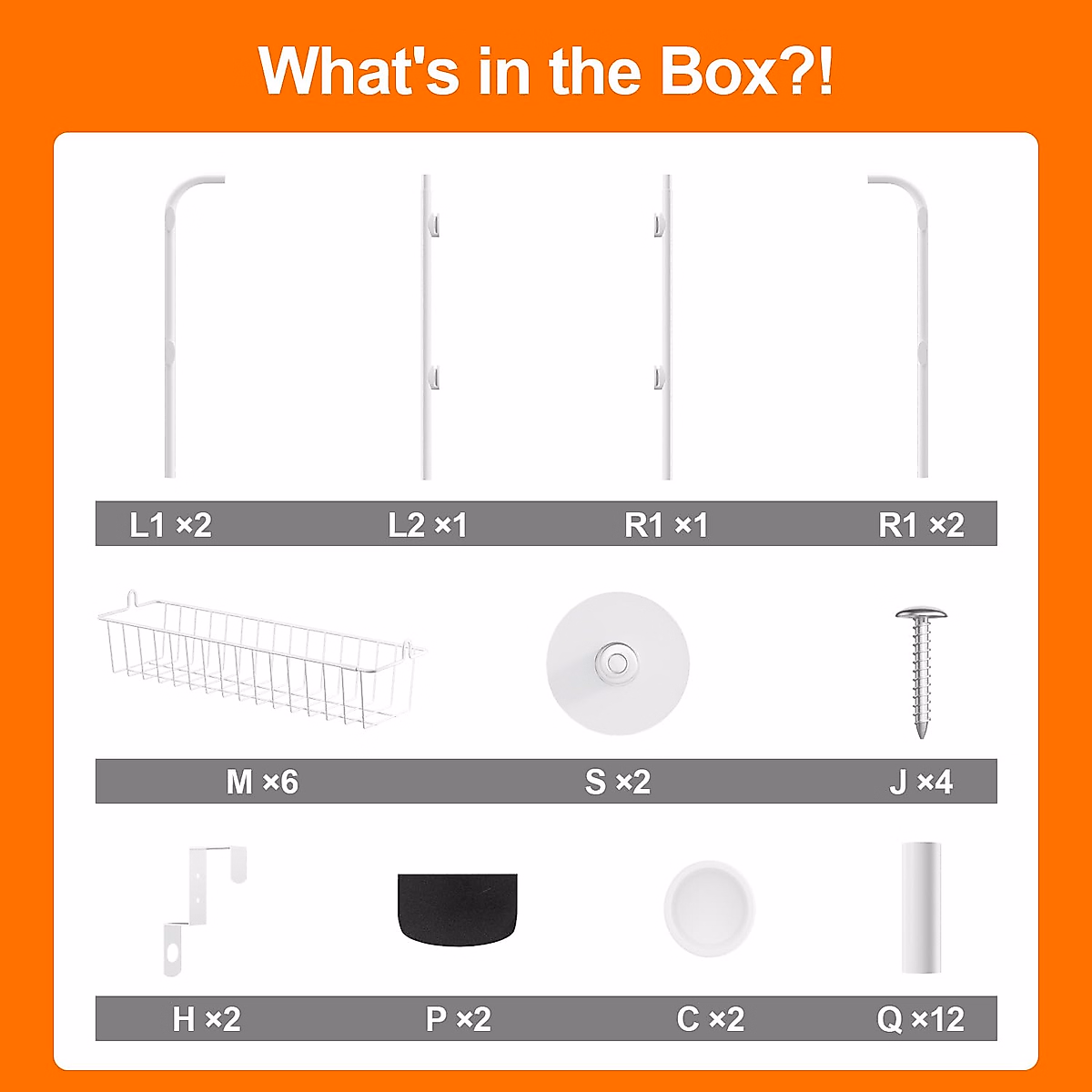 Over the Door Pantry Organizer, W17.5inch Wider Metal Over the Door Organizer, 6-Tier Pantry Door Organizer Spice Rack for Easy Install, 60 LBS Load Over the Door Storage, L17.5W6.7H53.7inch, White