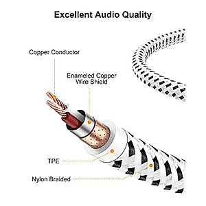 CableCreation 3.5mm to 6.35mm Headphone Adapter 1FT, TRS 6.35 (1/4 inch) Female to 3.5 (1/8 inch) Male Adapter Cable for Amplifier, Guitar, Headphone, Home Theater Devices, Laptop, Phone