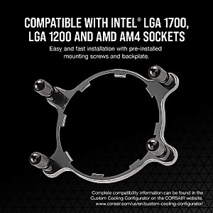 CORSAIR Hydro X Series XC7 RGB PRO CPU Water Block - Intel® LGA 1700, 1200, 115X - AMD Socket AM4, AM5 - Nickel-Plated Copper Cold Plate - Black- More Than 110 Micro-Cooling Fins - 16 Vivid RGB LEDs