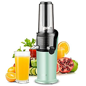 Lecone Juicer Machine, Compact Masticating Slow Juicer Easy to Clean Cold Press Juicer with Brush Upgraded Non-clog Filter with Reverse Function for Celery Ginger Pineapple Fruit and Vegetable (GREEN)