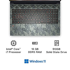 Dell G15 5520 15.6 Inch Gaming Laptop - FHD 120Hz Display, Intel Core i7-12700H, 16GB DDR5 RAM, 512GB SSD, NVIDIA RTX 3060 6GB GDDR6, Wi-Fi 6, Windows 11 - Spector Green