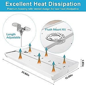 Lightdot 6 Pack LED High Bay Shop Light, 2FT (Large Area Illumination) 150W 21500LM [Eqv.600W MH/HPS] 5000K Daylight Linear Hanging Light for Warehouse, Energy Saving Upto 5600KW*6/5Yrs(5Hrs/Day)