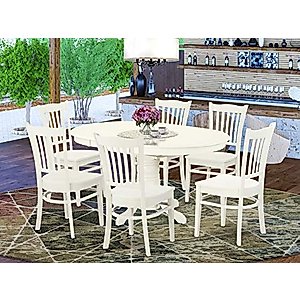 East West Furniture AVGR7-LWH-W Kitchen Set, 7 Pieces