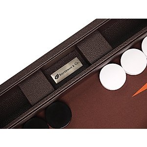19-inch Premium Backgammon Set - Dark Brown Board