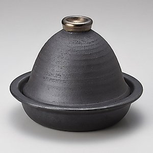 Black Gold Color Tajin Pot (Medium) (Banko Yaki) 8.9 x 6.7 inches (22.7 x 17 cm), 5.6 lbs (1,650 g), Tajin Pot, Direct Fire, Restaurant, Ryokan, Japanese Tableware, Stylish, Tableware, Commercial Use