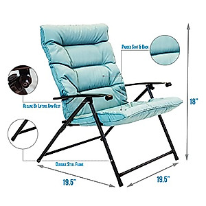 Sun-Ray 213028 Folding Chairs with Cushions and Table, Aqua
