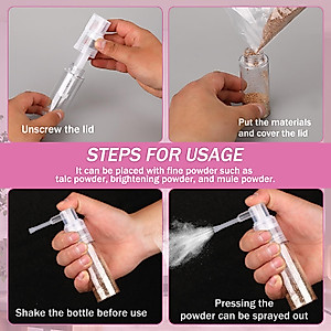 2 Pcs 50ML Empty Powder Spray Bottle, Glitter Duster Sprayer, Portable Travel Spray Bottle, Barber Spray Bottle, Dry Spray Bottle for Cakes, Crafts, Dry Cleaning Powder, Glitter, Skin Care