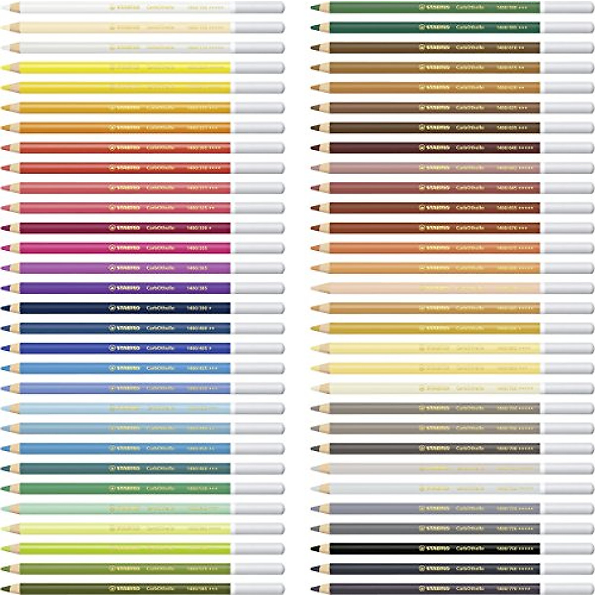 Chalk-Pastel Pencil - STABILO CarbOthello - Wooden Box of 60 - Assorted Colors with Sharpener and Eraser