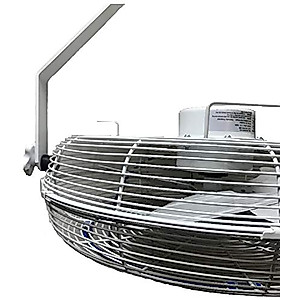 VES Moisture Resistant Outdoor Wall/Ceiling Mount Shop Fan/Industrial Basket Fan for Cooling and Ventilation (18 inch, White)