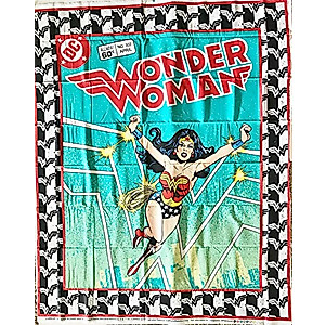 DC Comics Wonder Woman Cotton Fabric Panel - Officially Licensed (Great for Quilting, Sewing, Craft Projects, Quilt or Throw Pillows) 36" X 44"