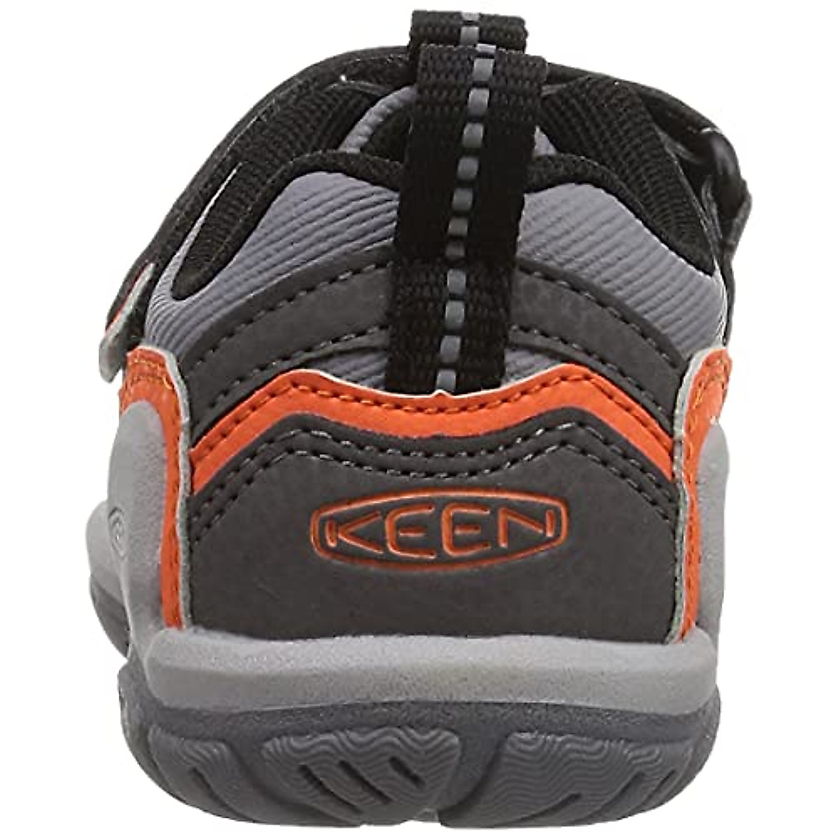KEEN unisex child Knotch Peak Closed Toe Water Sandal, Magnet/Safety Orange, 9 Little Kid US