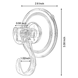 Starkitchen Suction Cup Hooks, 4Pack Punch-Avoided Suction Cup Hooks for Shower, Bathroom, Kitchen, Glass Door, Mirror,Waterproof Moisture-Proof & Powerful