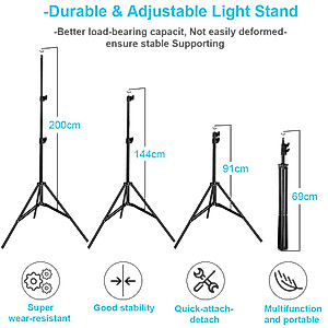 T-Shape Backdrop Stand 1.5 x 2m for Parties, BDDFOTO Photo Studio Background Stand System Height-Adjustable Tripod Stand with 4 Backets for Photo Studio Video Photography