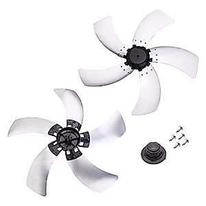 YOOJIA Plastic Silent Fan Blade Universal Fan Blade with Nut Cover Replacement for Standing Pedestal Fan Table Fanner Silver #2 18 Inch