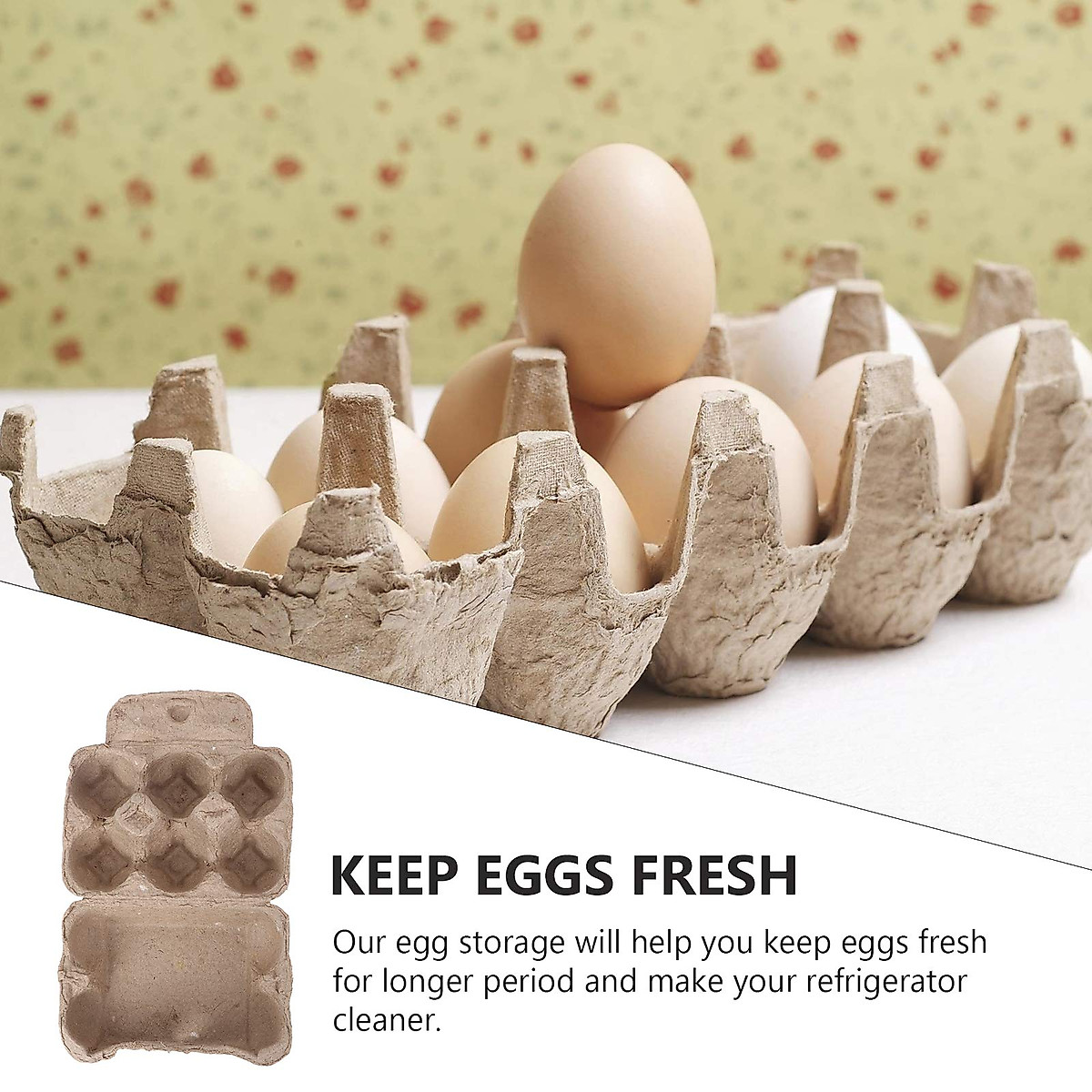 Balacoo Egg Cartons - Paper Egg Tray Folding Egg Storage Box Egg Holder Portable Carton for 6 Grid Egg Rack Chicken Farm Equipment 5pcs