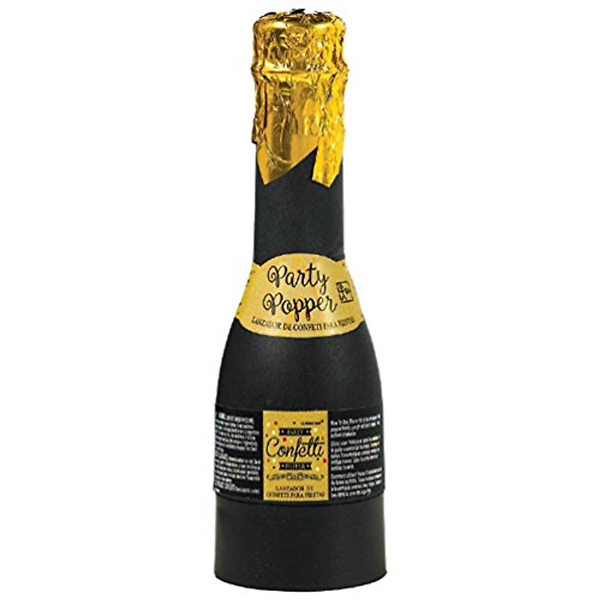 Amscan Mini Bottle Confetti Popper Party Supplies, 6 1/4", Multicolor