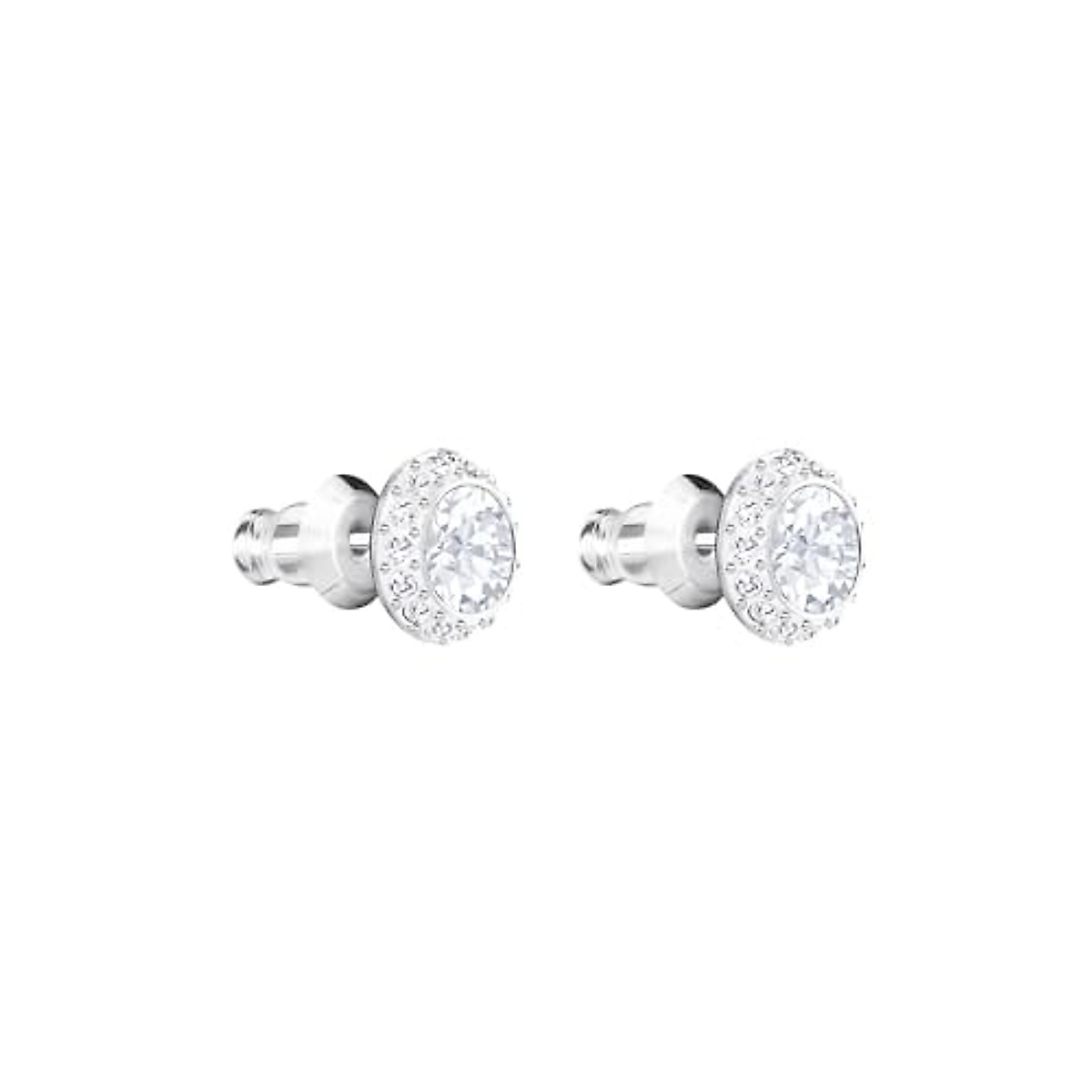 SWAROVSKI Una Angelic Stud Pierced Earrings, Rhodium Finish, Clear Crystal