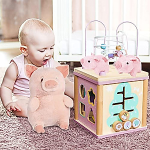 Zomiboo 5 Pcs Pig Baby Plush Cute Stuffed Animal Toy Set, Mini Pig Stuffed Animal Stuffed Pig Plush for Baby Shower Birthday Party Favors Gifts, Students Classroom Prizes, 4 inches