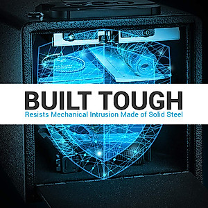 AdirOffice Pistol Safe - Electronic, Easy to Install, Heavy Duty Storage for Firearms Cash Jewelry Documents & More - For Home Office Hotel Use (Black, Medium)