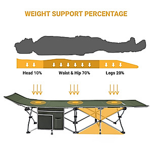 KingCamp Camping Cot Heavy Duty Camping Cots for Adults Oversized Portable Folding Sleeping Cot for Travel Outdoors Vacation Home Office Nap Camping Bed Cots