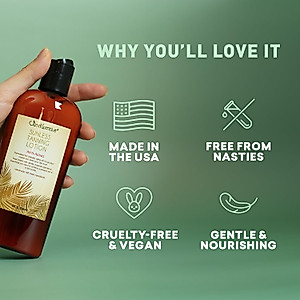 Sunless Tanning Lotion | Anti-Aging Self-Tanner | Body Tanning | Sun Kiss Glow Bronze Finish | Bronzer Lotion For All Skin Types | Just Nutritive | 8 Oz