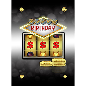 CafePress Birthday Greeting Card Casino Theme With Slots And Folded Greeting Card Matte